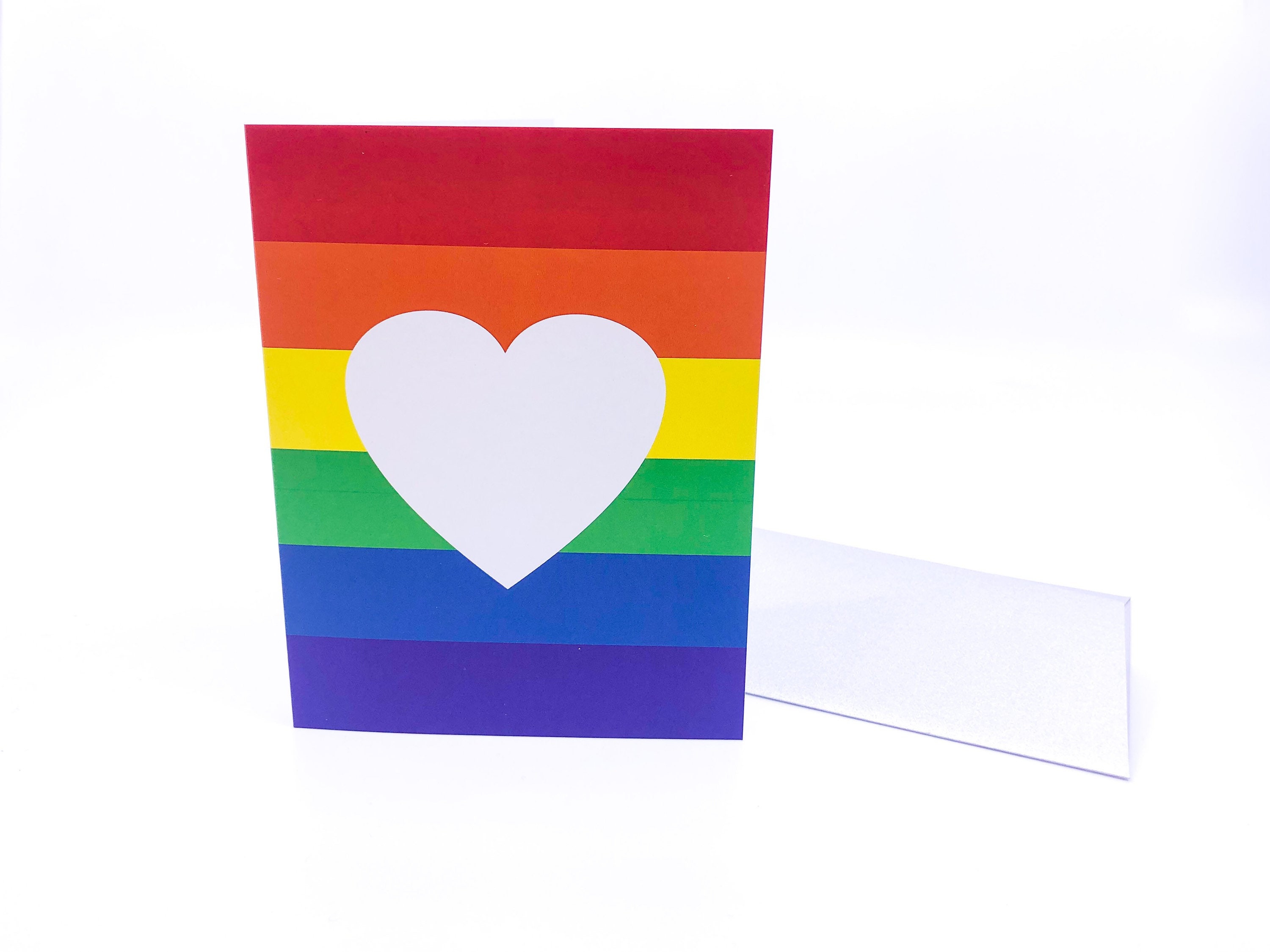 LGBTQ Love Greeting Note Card / Gay Pride Flag Blank Inside - Etsy