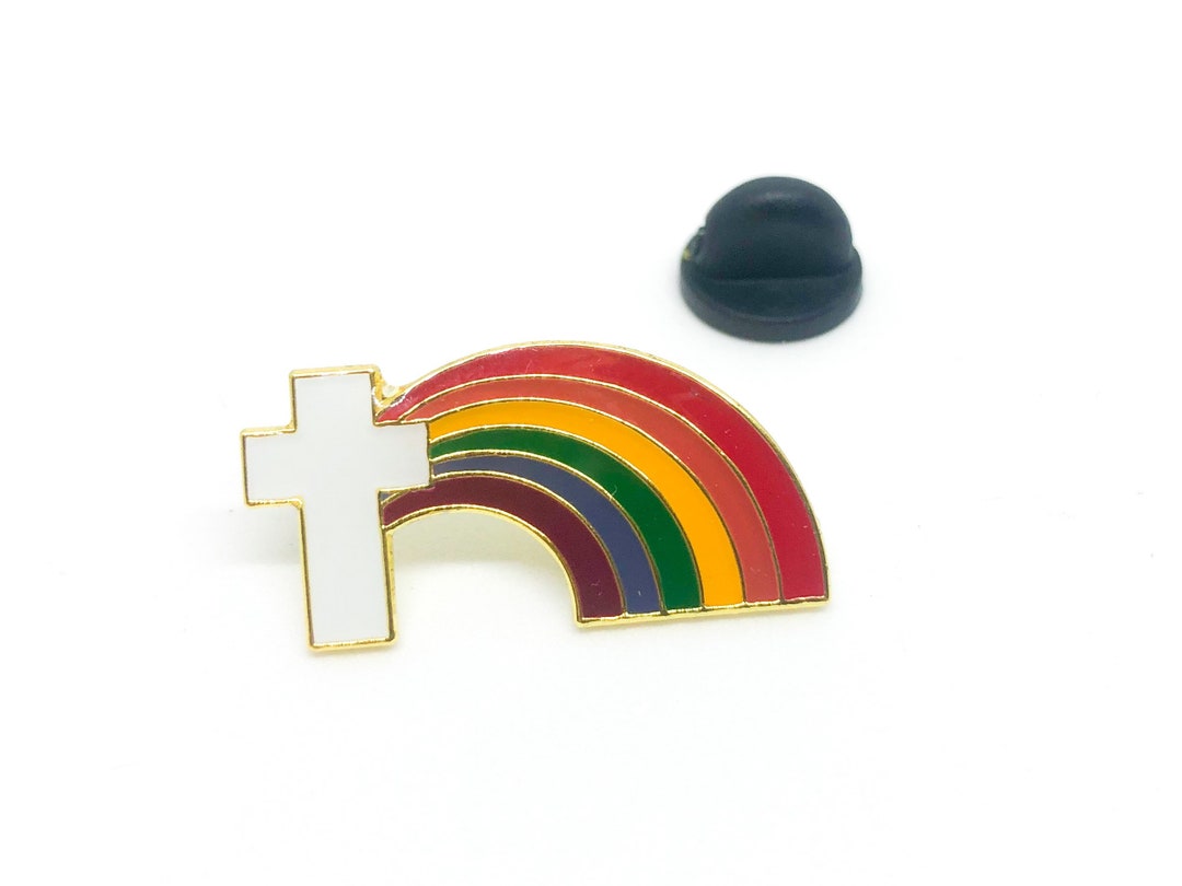 Christian LGBTQ Pride Ally Pride Cross Rainbow Pin Fly Your - Etsy