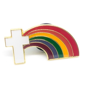 Christian LGBTQ Pride Ally Pride Cross Rainbow Pin Fly Your - Etsy