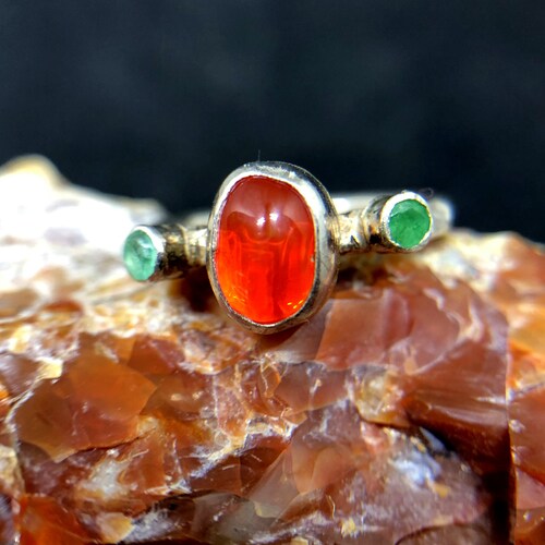 Red Opal Ring /sterling Silver/fire Opal Ring/handmade - Etsy