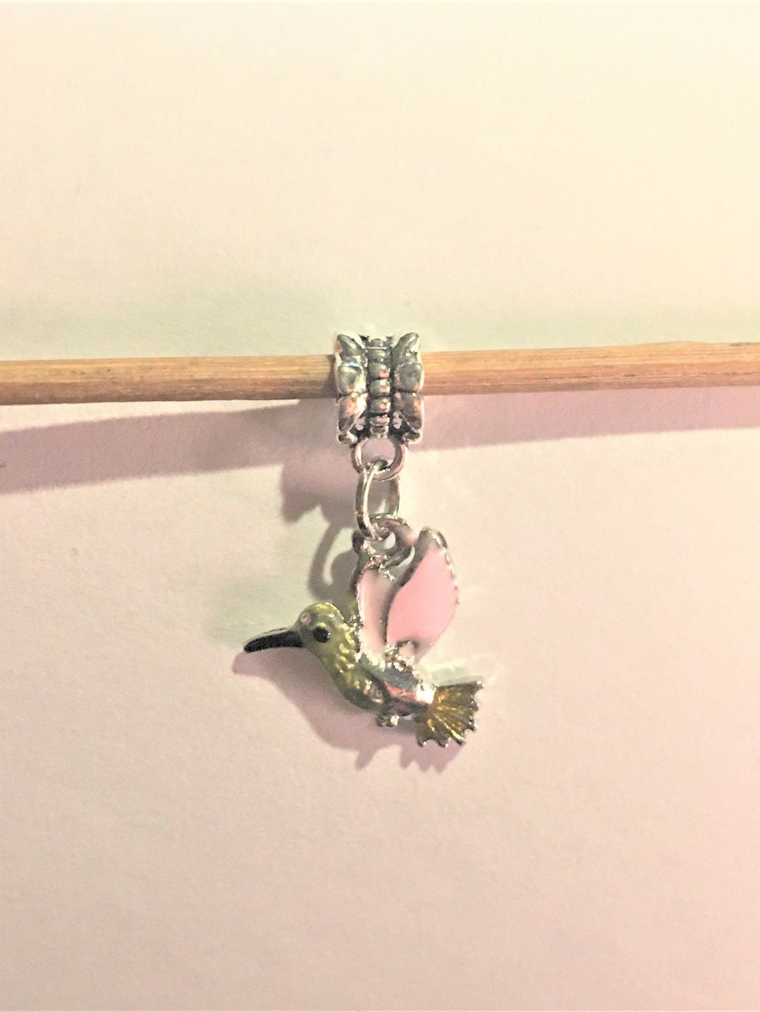 Hummingbird Dangle Charm Fits Pandora Bracelets , Spring Charm , Yellow ...