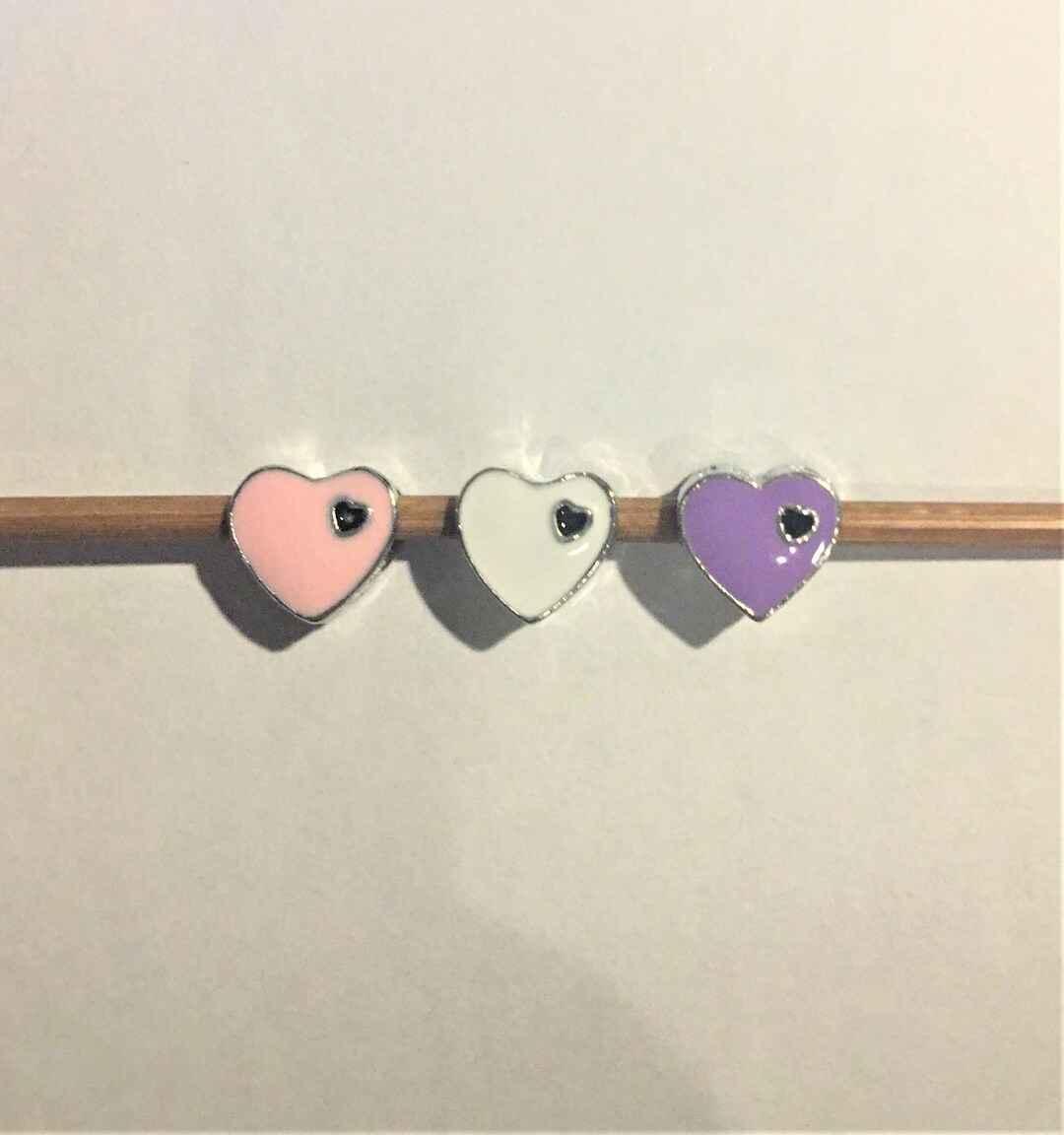 Love Heart Charm Fits Pandora Bracelets ,pink, White or Purple Heart ...