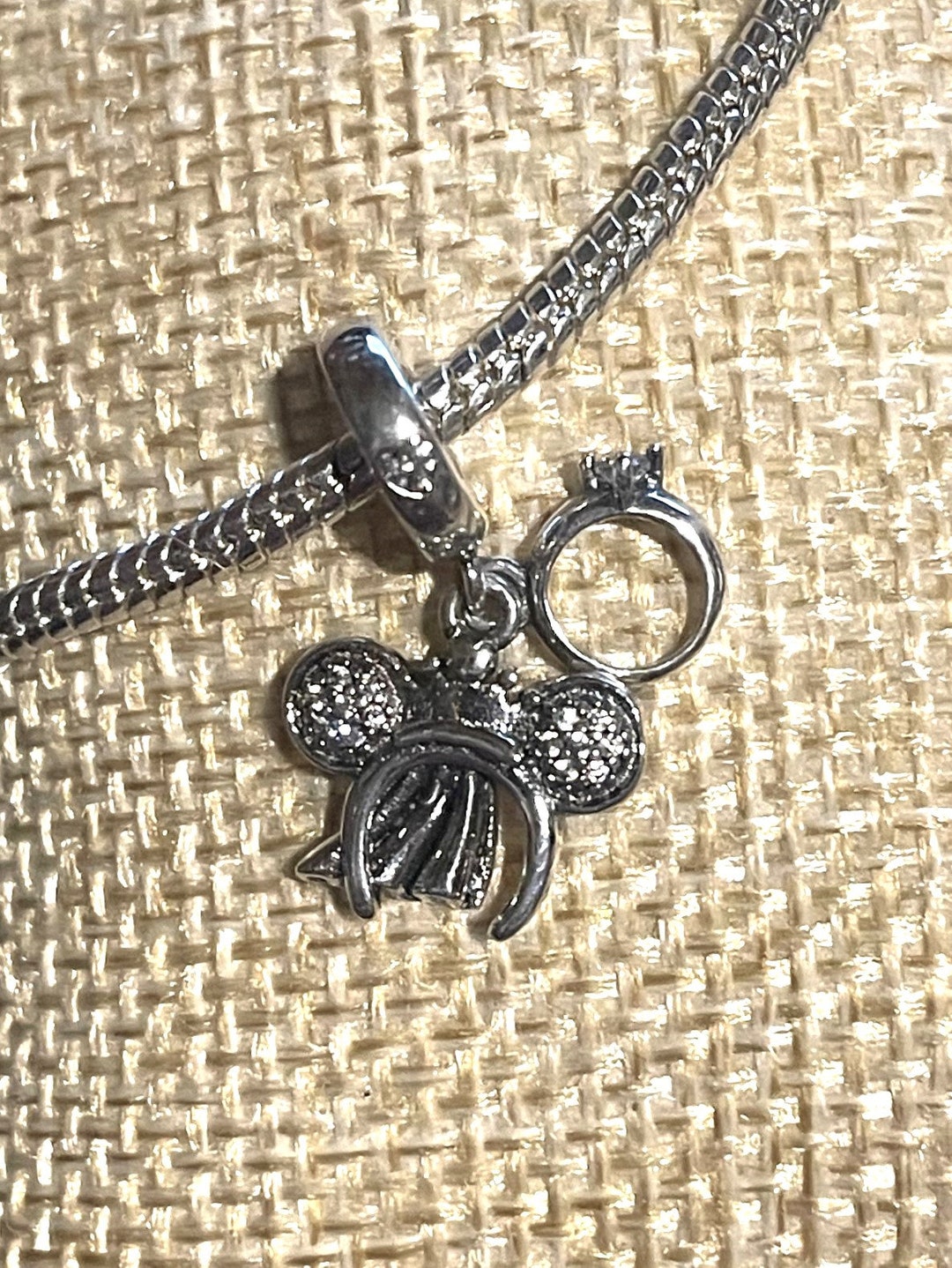 Disney Mickey Minnie Mouse Bride Double Dangle Charm ,charm for ...