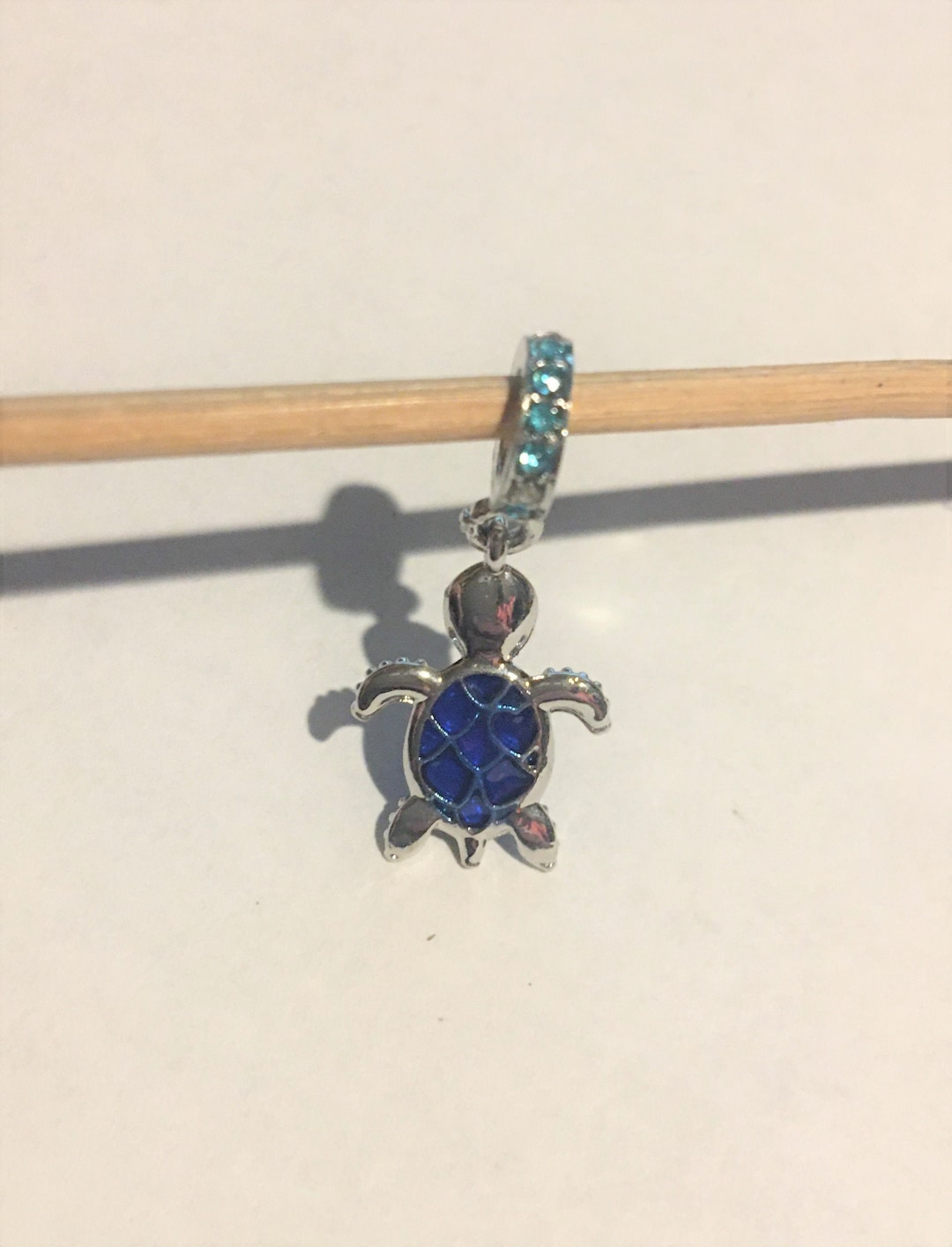 Murano Blue Glass Sea Turtle Dangle Charm , Fits Pandora Bracelets ...