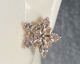 Brass Snowflake Posts Brass Snowflake Earring Stud 18K - Etsy