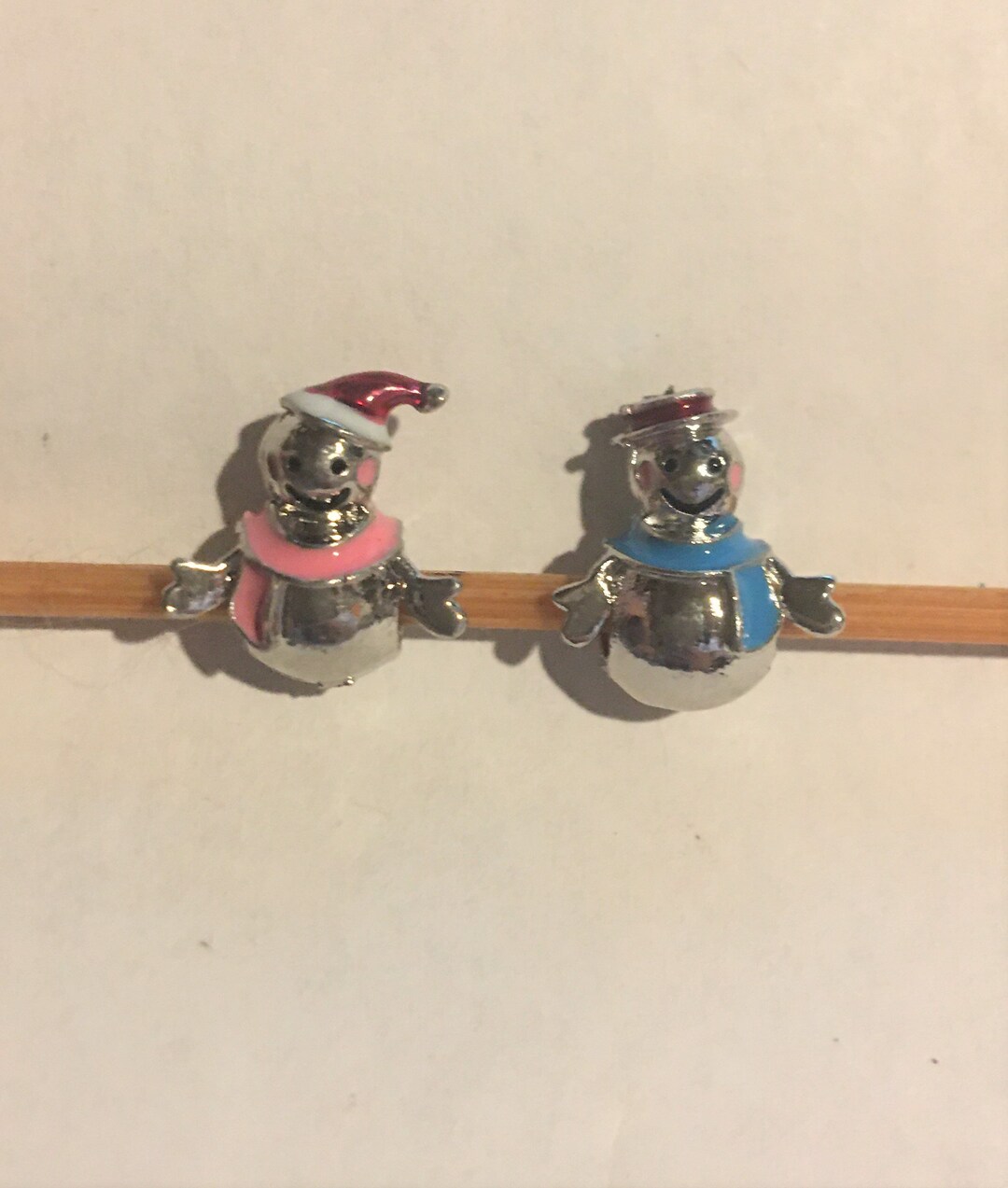 Pink Scarf Snowman Charm Fits Pandora Bracelets , Blue Scarf Snowman ...