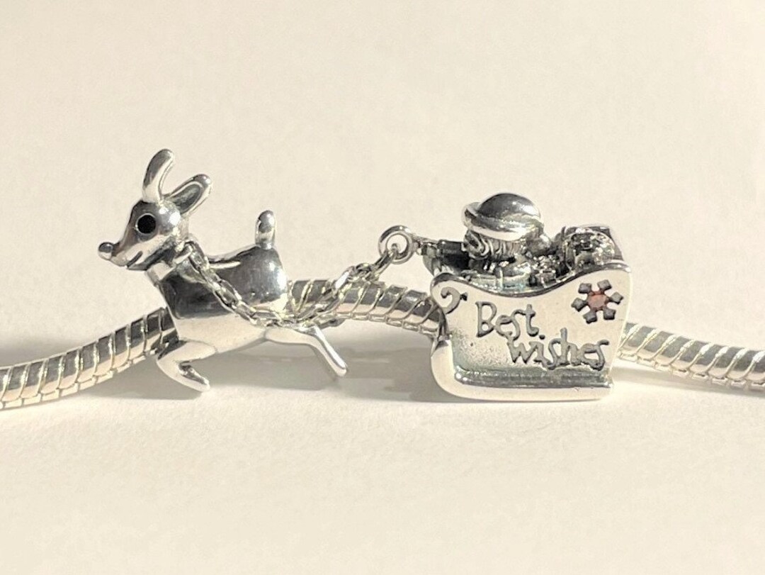 Santa Claus Charm , Best Wishes Charm Fits Pandora Bracelet , Santa's ...