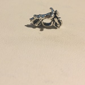 Motorcycle Charm Fits Pandora Bracelet , Bike Charm, Silver , Clear ...