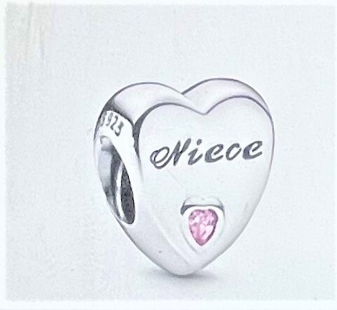 Niece Heart Charm Fits Pandora Bracelet Niece Charm Niece CZ Heart Charm Niece CZ Heart 925 Sterling Silver Etsy New Zealand