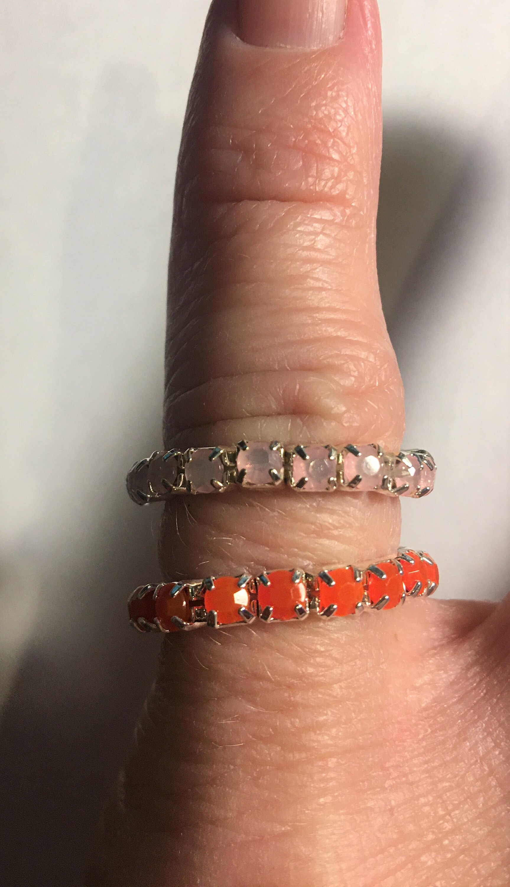 Crystal 1 Row Elastic Stretch Rings Crystal & Bead Stretch - Etsy