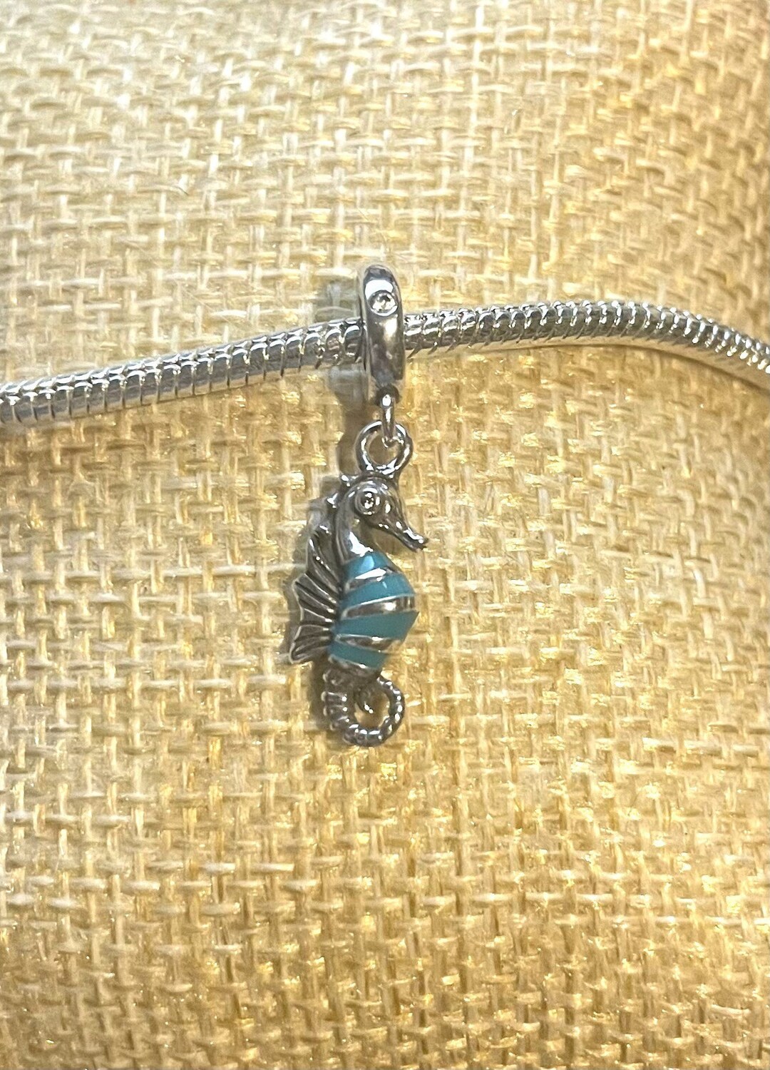 Tropical Seahorse Dangle Charm , Seahorse Charm , Charm for Bracelets ...