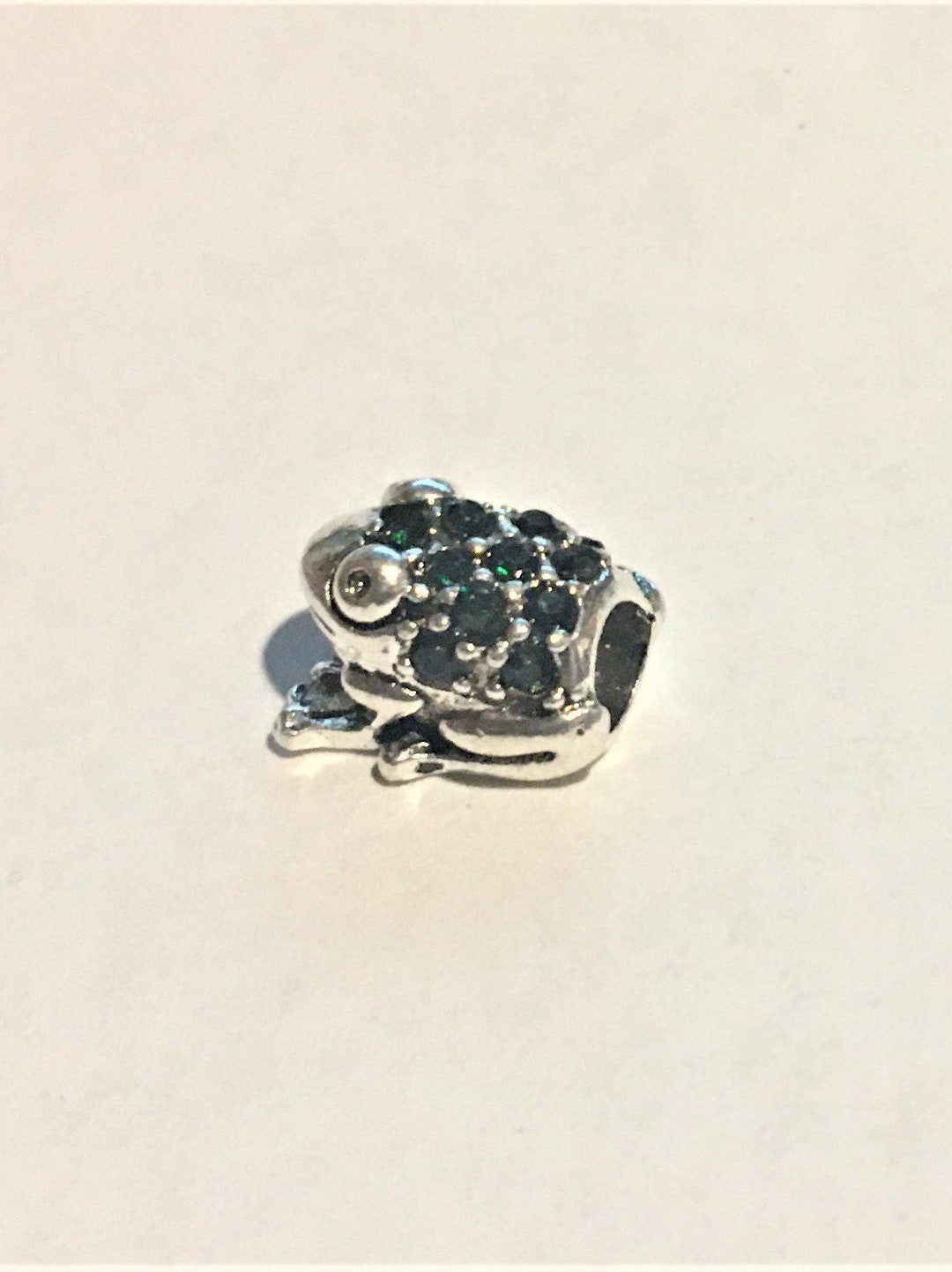 Green Crystal Frog Charm Fits Pandora Bracelet , Frog Charm , Silver ...
