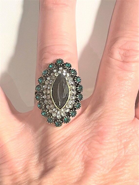 Emerald Green Crystal Ring , Green Crystal Marquise R… - Gem