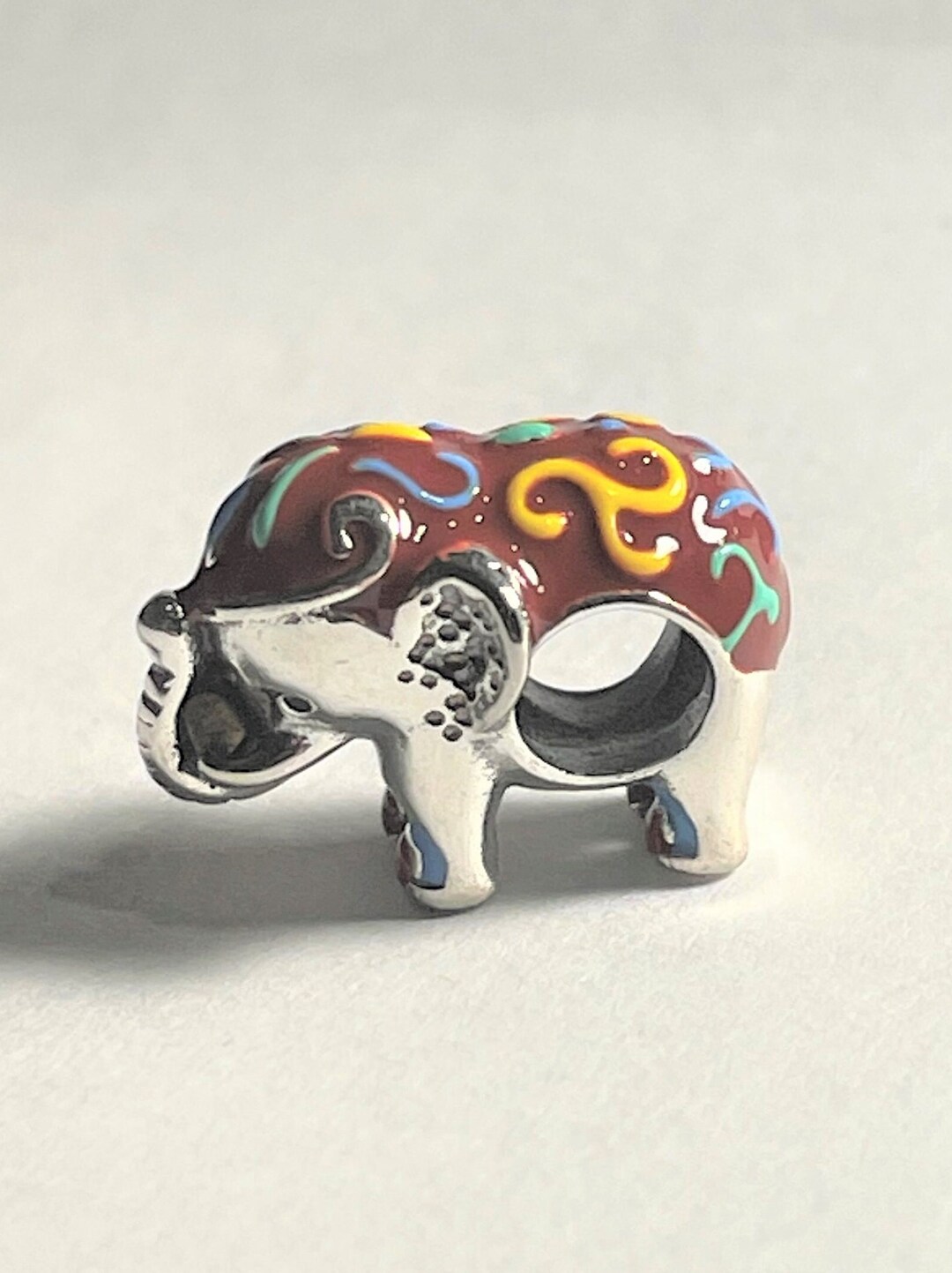 Colorful Elephant Charm Fits Pandora Bracelets , Circus Elephant Charm ...