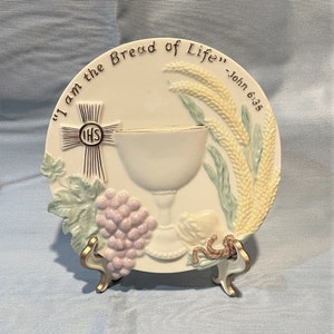 Vintage I Am the Bread of Life Plate , First Holy Communion Decorative ...