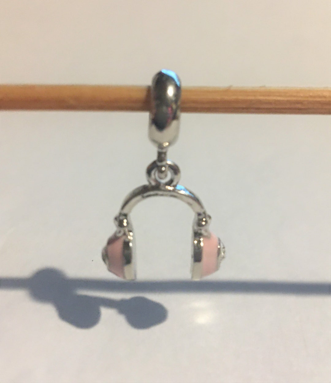 Pink Headphones Dangle Charm Fits Pandora Bracelets , Head Phones Charm ...