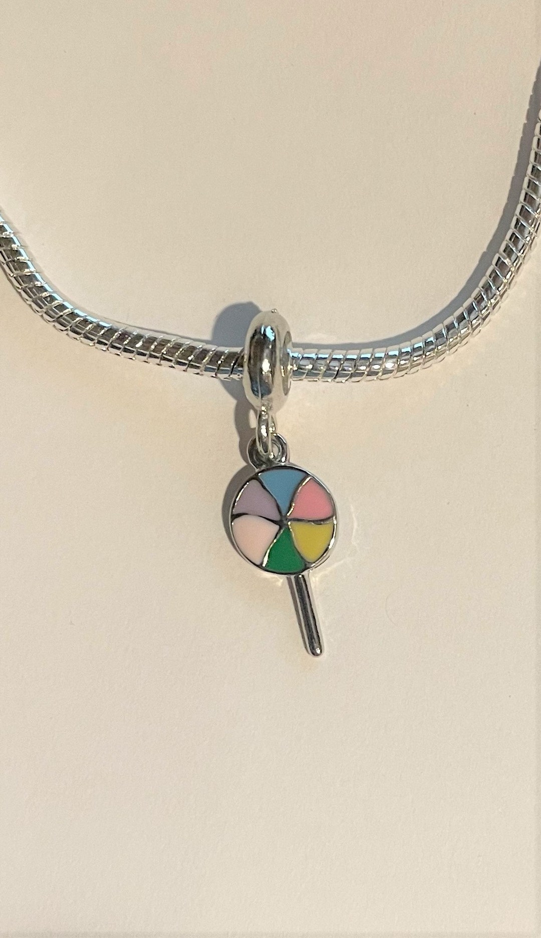 Colorful Lollipop Charm Fits Pandora Bracelets, Lollipop Charm, Candy ...