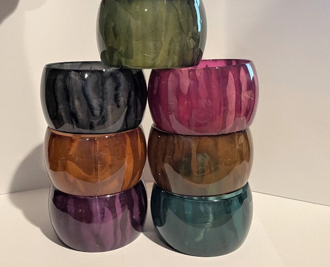 Wide Translucent Acrylic Bangle Bracelet , Boho Bracelet , Trendy ...