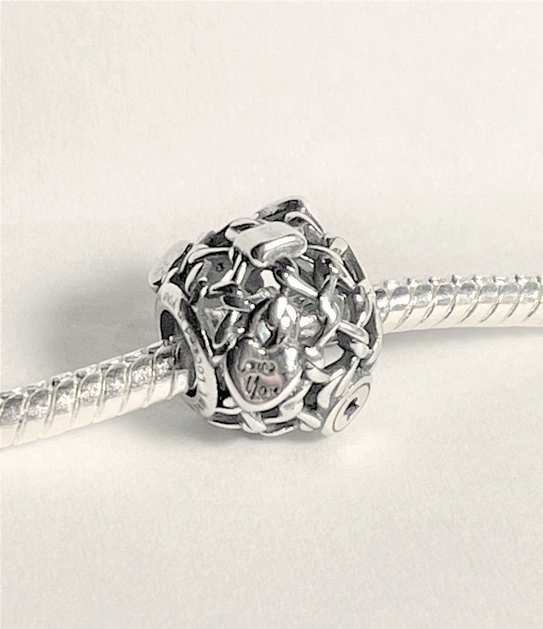 Openwork Chain Link Padlock Charm Fits Pandora Bracelet , 925 Sterling ...