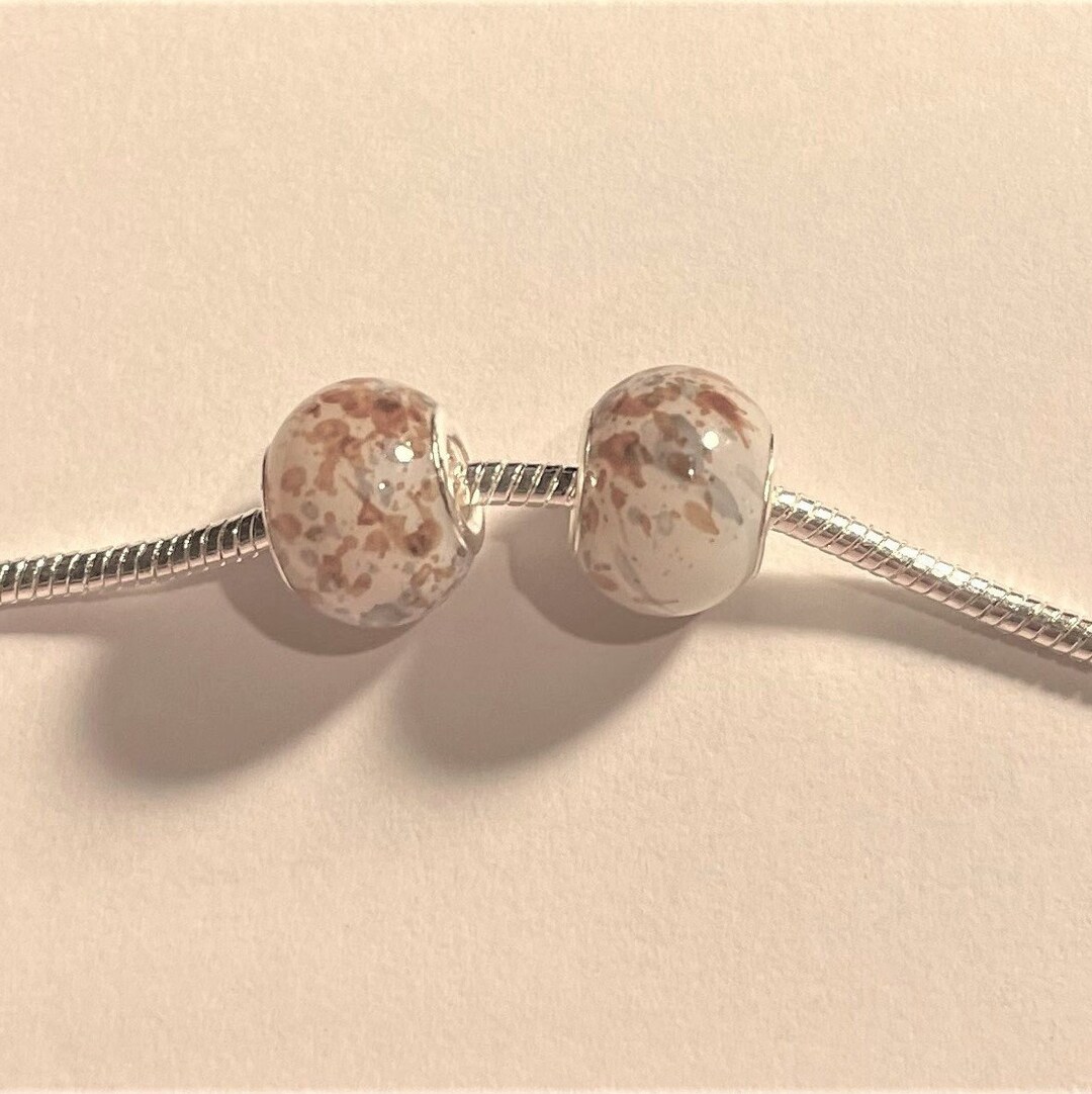 Murano Glass Marble Spacer Bead Charm , Fits Pandora Bracelets , Multi ...