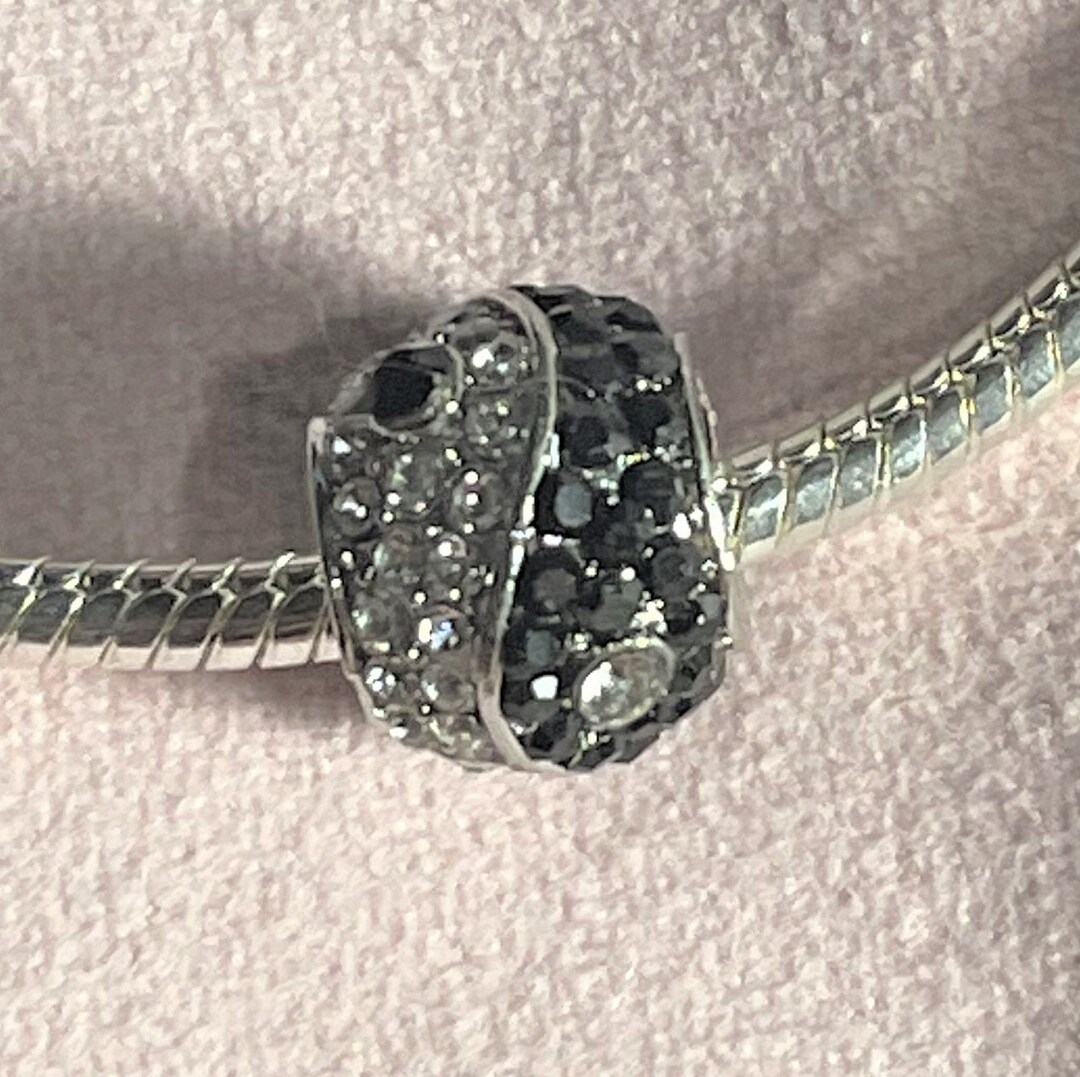 Ying Yang CZ Charm Fits Pandora Bracelets , Black & Clear CZ Yin Yang ...