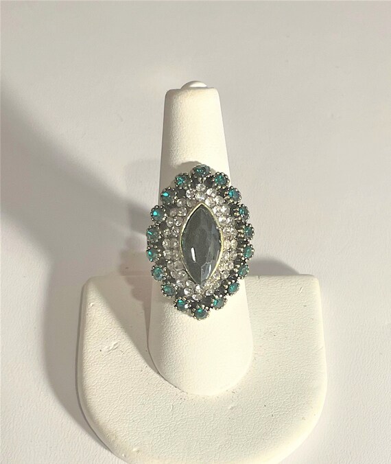 Emerald Green Crystal Ring , Green Crystal Marquise R… - Gem
