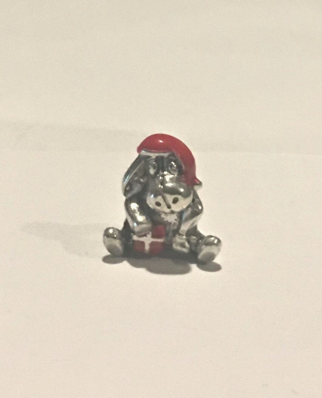 Eeyore Christmas Charm Fits Pandora Bracelets , Red Santa Hat Eeyore ...