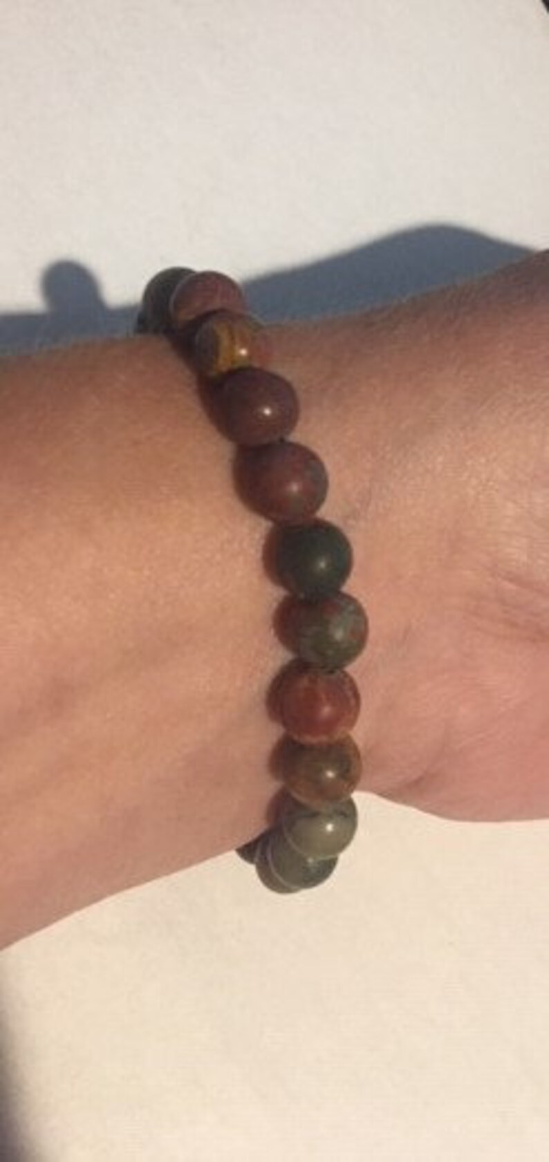 Multi Color Agate Natural Healing Stones Stretch Gemstone - Etsy