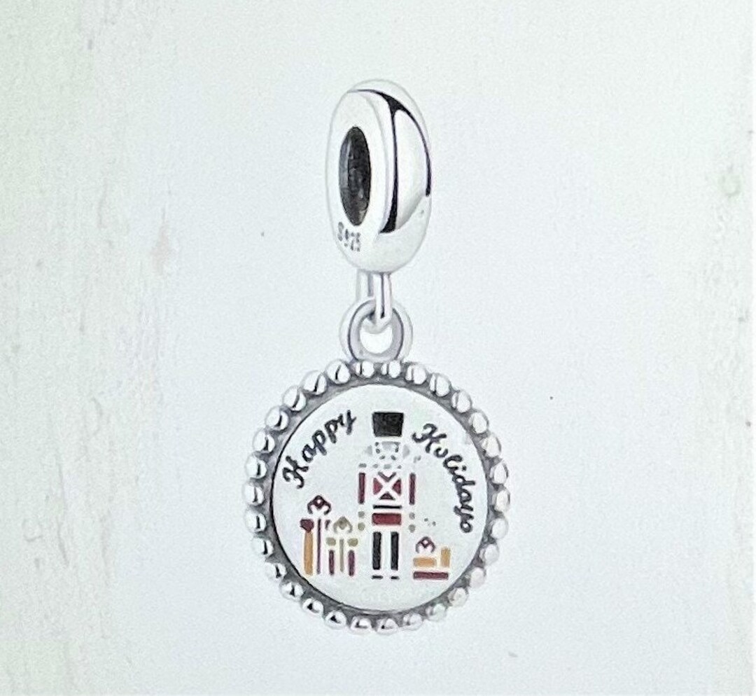 Happy Holidays Charm Fits Pandora Bracelet , Christmas Nutcracker ...