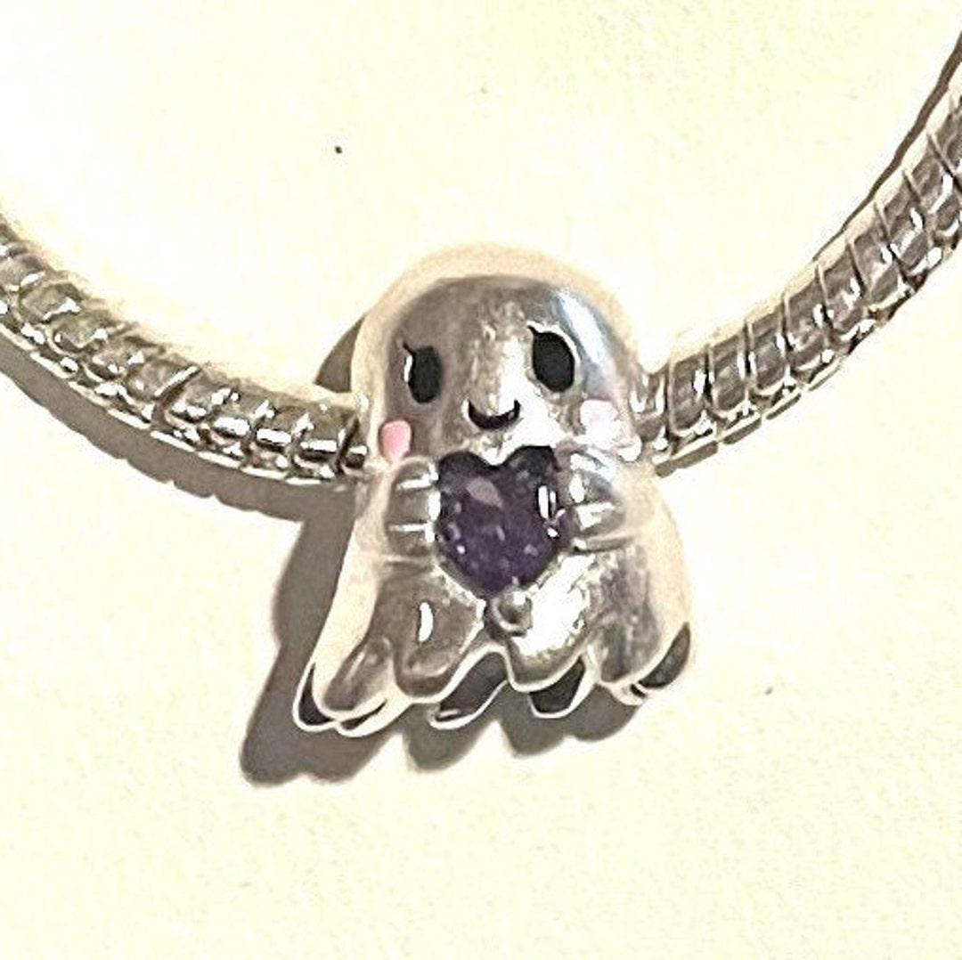 Cute Ghost Charm Fits Pandora Bracelet , Friendly Ghost Charm , Ghost ...