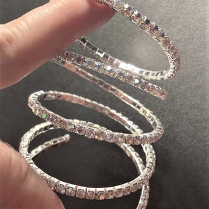 Silver Rhinestone Spiral Bangle Bracelet ,rhinestone Upper Arm Bracelet ...