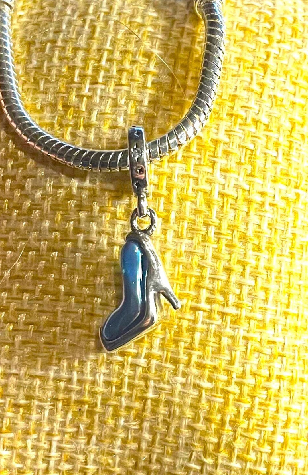 Cinderella's Blue Glass Slipper Dangle Charm for Bracelets , Cinderella ...