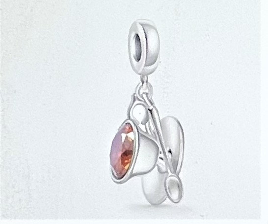 Cup of Tea Charm Fits Pandora Bracelet , Teacup Dangle Charm , Hot Tea ...