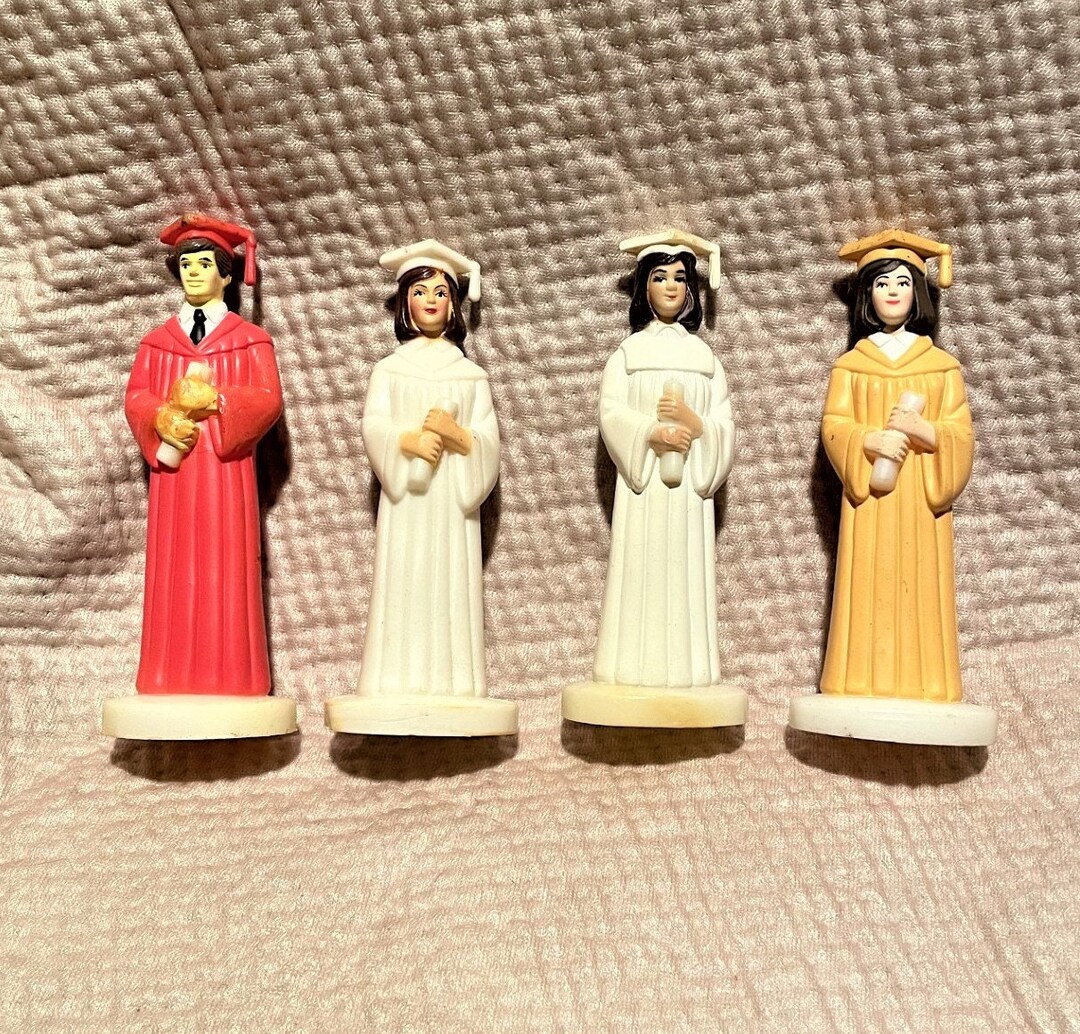 Vintage Graduation Cake Figurine , Plastic Girl / Woman Graduate ...
