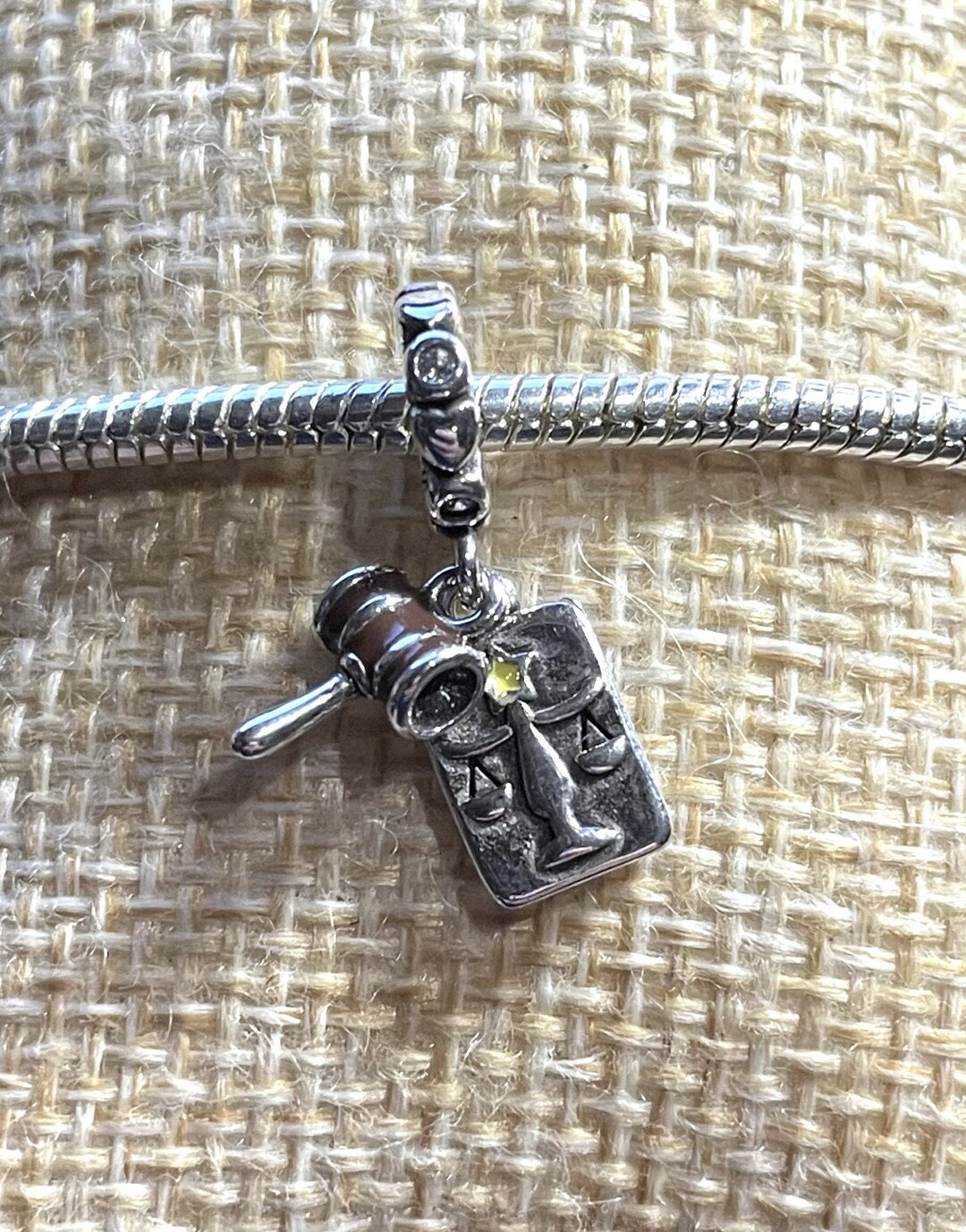Law School Graduation Charm , Charm Fits Pandora Bracelet , Gavel ...