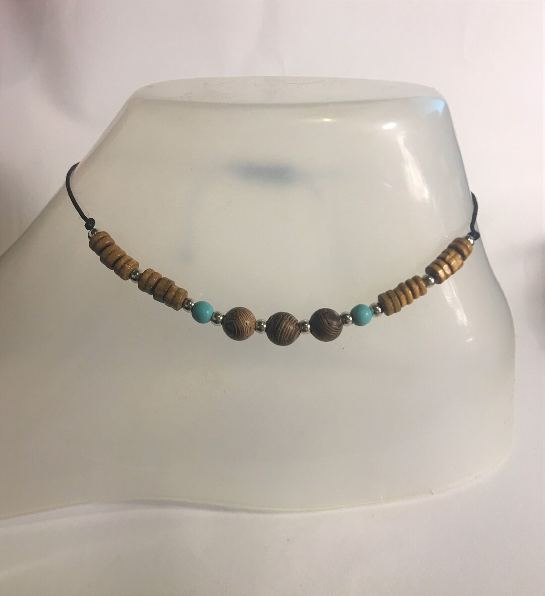 Beaded Anklet , Adjustable Beaded & Wood Anklet Bracelet , Stackable ...