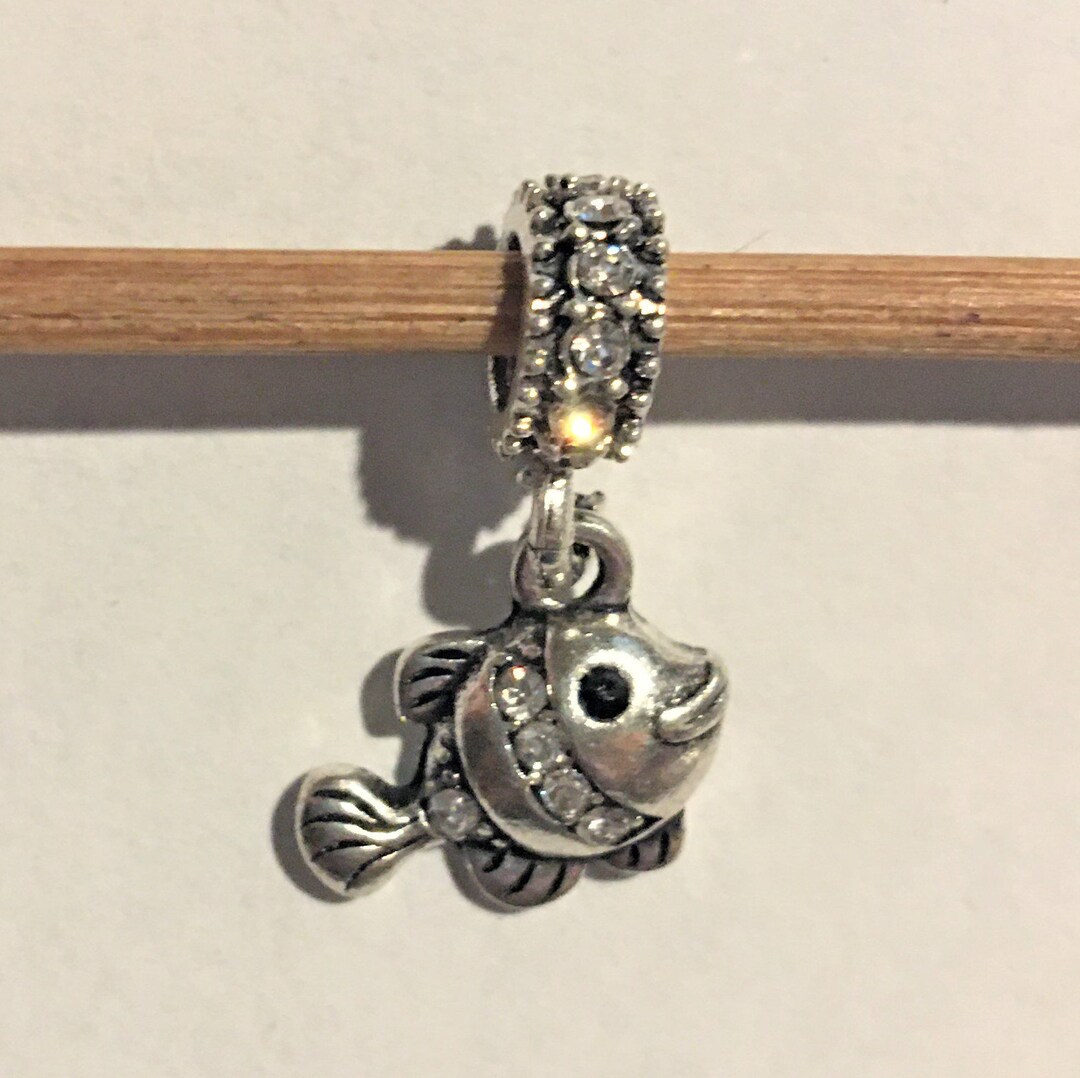 Silver Gold Fish CZ Charm Fits Pandora Bracelet ,angel Fish Charm ...