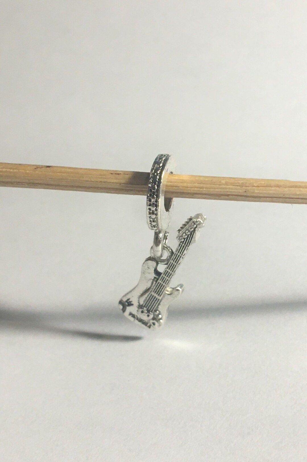 Electric Guitar Dangle Charm Fits Pandora Bracelets , Guitar Charm ...