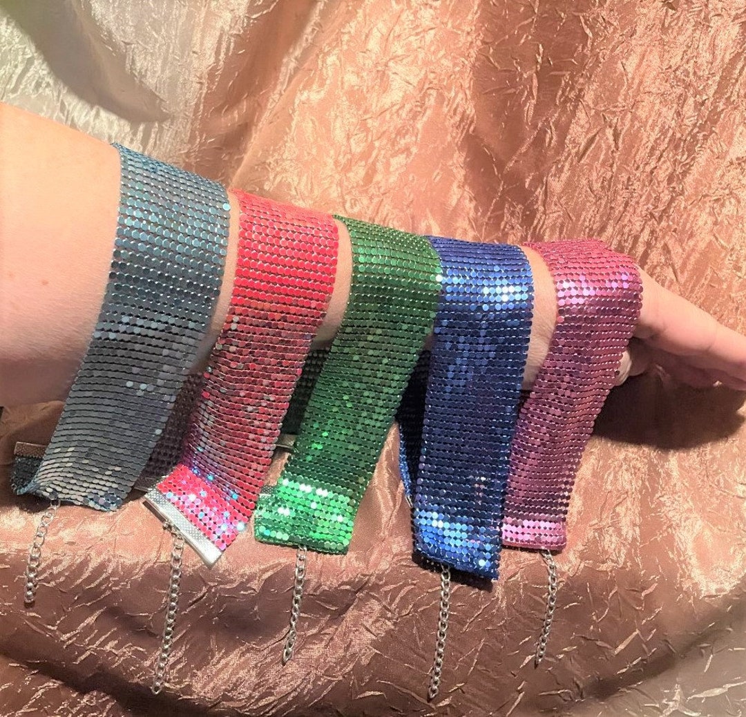 Bling Sequin Choker Necklace , Adjustable Choker , 2 Widths , CHOICE of ...