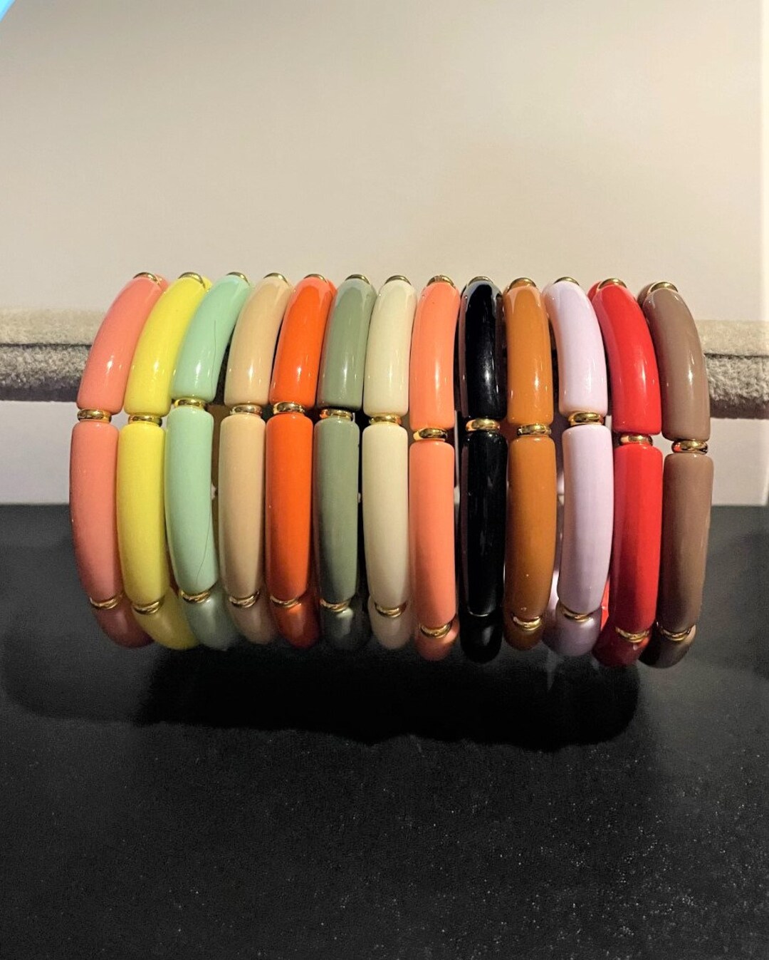 Acrylic Bangle Bracelet , Acrylic Tube Bracelet , Boho Bracelet ...