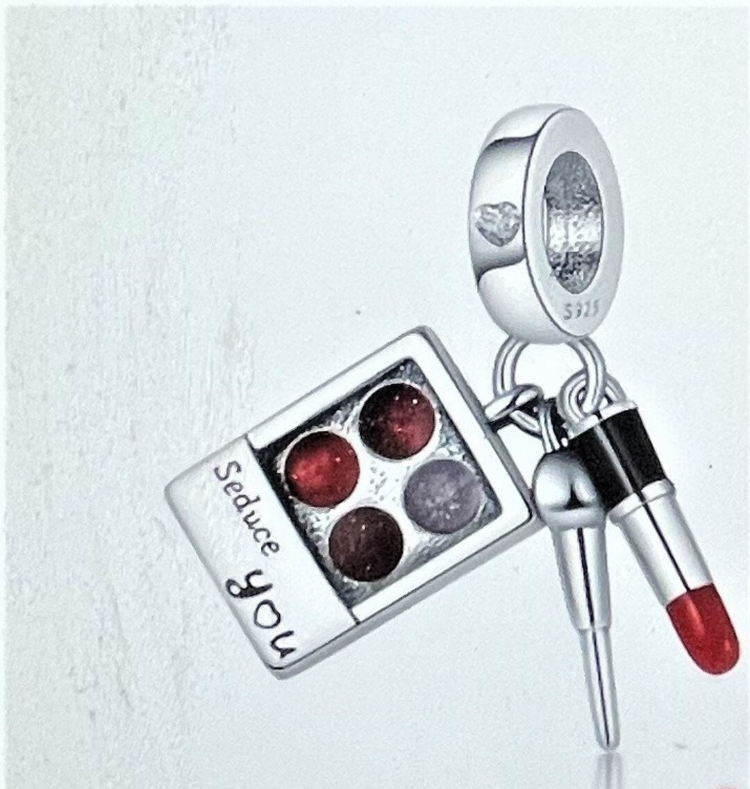 Glam Lipstick Eye Shadow Dangle Charm Fits Pandora Bracelet , Seduce ...