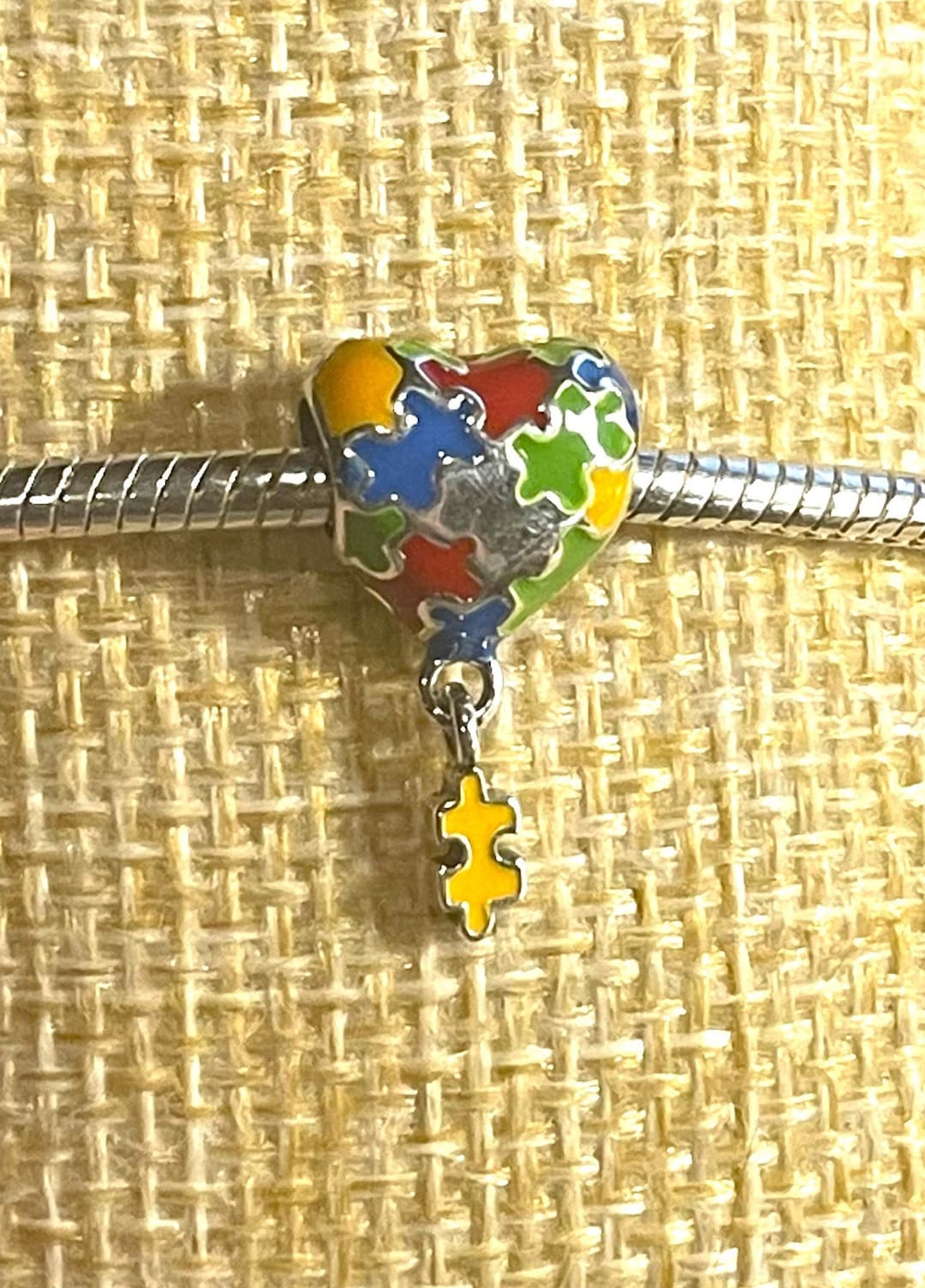 Autism Awareness Heart Puzzle Charm, Fits Pandora Bracelet , Autism ...
