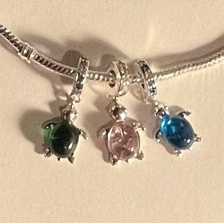 Pandora Style Murano Glass Sea Turtle Dangle Charm Blue | Etsy