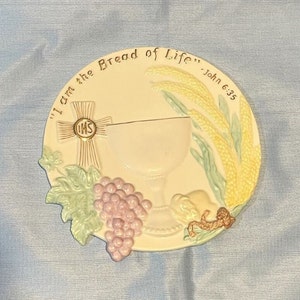 Vintage I Am the Bread of Life Plate , First Holy Communion Decorative ...