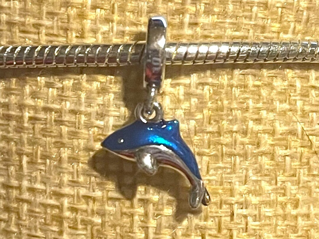Dolphin Dangle Charm Fits Pandora Bracelet , Ocean Life Charm , Playful ...