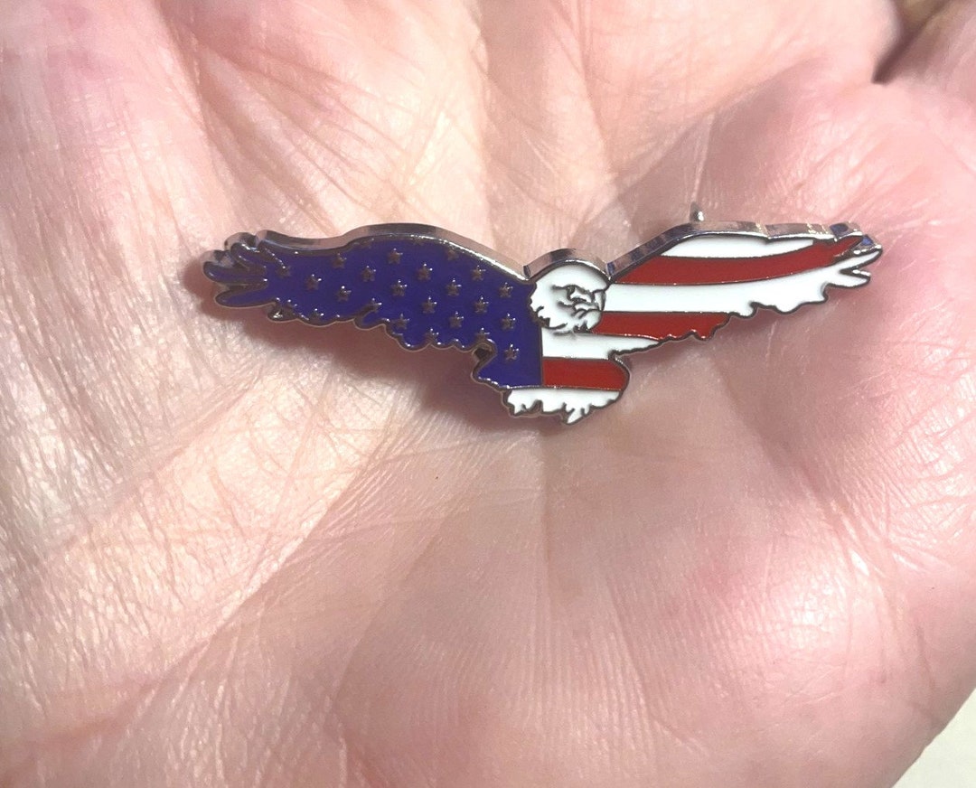 Patriotic USA Eagle Flag Lapel Pin , Patriotic Lapel Pin, American Flag ...