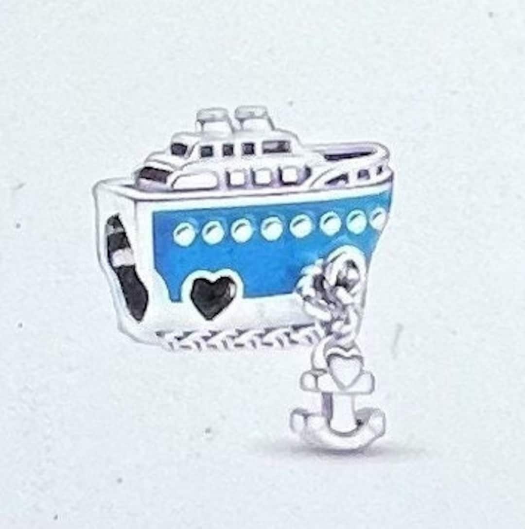 Anchored Cruise Ship Charm , Fits Pandora Bracelet , Cruise Charm ...