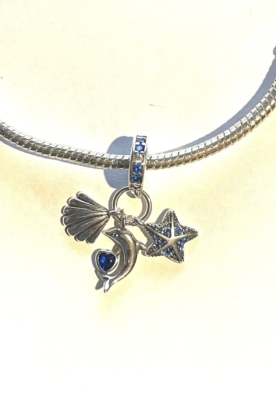 Dolphin Seashell Starfish Charm , Fits Pandora Bracelet , Dolphin Charm ...