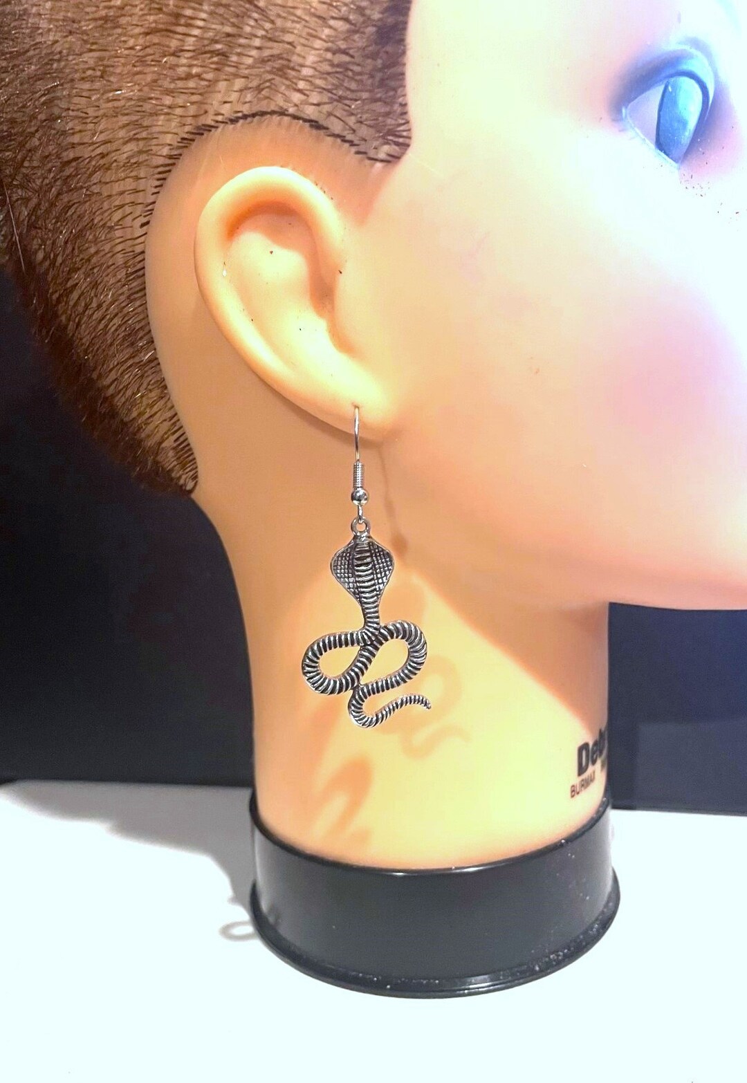 Antique Silver King Cobra Snake Dangle Earrings Serpent - Etsy