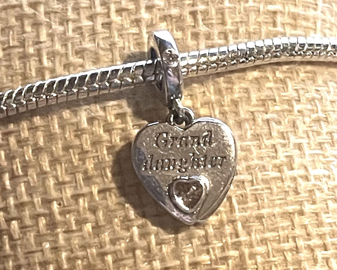 Granddaughter Double Heart Split Dangle Charm Fits Pandora Bracelets ...